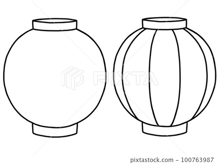 燈籠線描素材-插圖素材 [100763987] - PIXTA圖庫