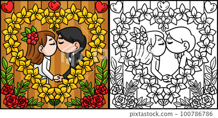 kissing coloring pages