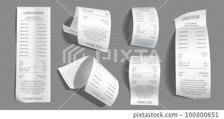 Paper bill receipt from supermarket, shop check - Stock Illustration ...