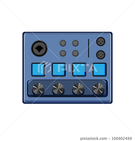 electronic audio mixer cartoon vector illustration - Stock Illustration ...