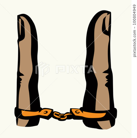 Trapped finger. Vector drawing. Relationship... - Stock Illustration ...