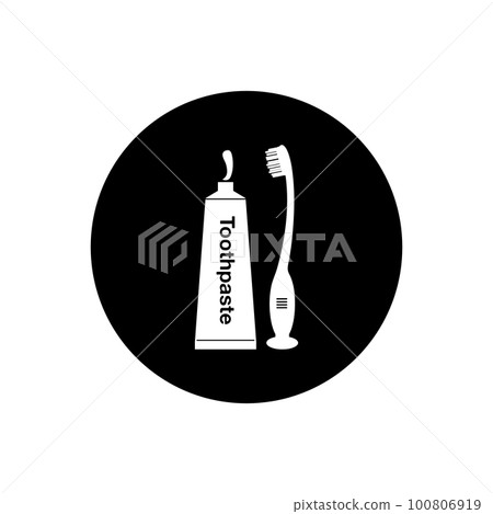 Toothbrush Toothpaste icon. Button style Vector...-插圖素材 [100806919] - PIXTA圖庫