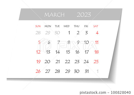 March 2023 calendar planner. Corporate week.... - Stock Illustration ...