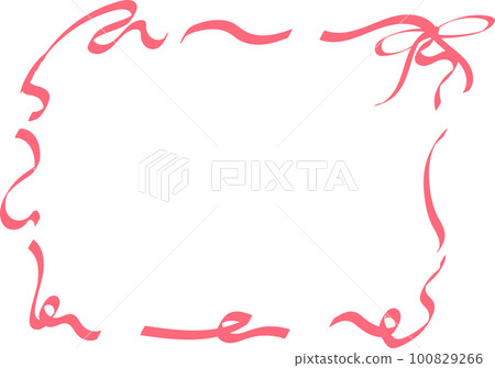 Red ribbon frame illustration 3 - Stock Illustration [100829266] - PIXTA