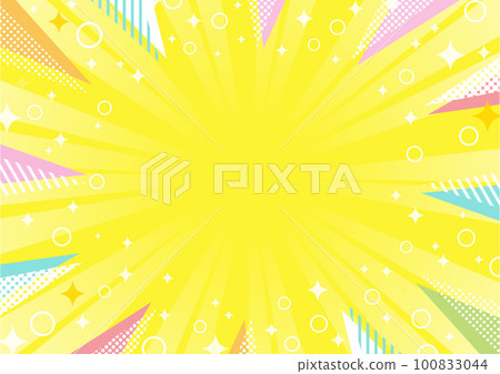 Pop emphasis line frame yellow with bubble - Stock Illustration ...