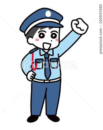 Smiling young male security guard - Stock Illustration [100845980] - PIXTA