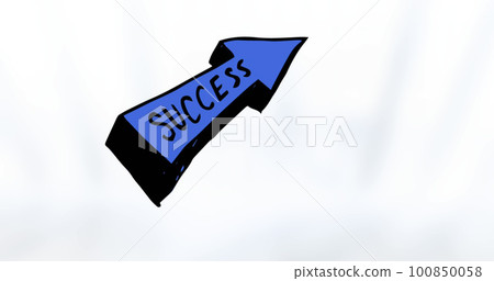 Image of arrow with success text on white... - Stock Illustration ...