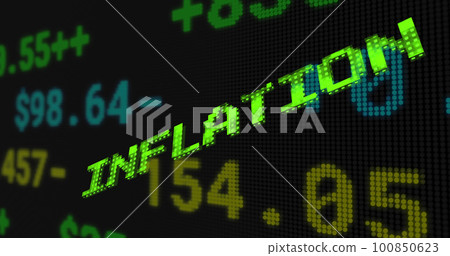 Image of inflation text in green over financial... - Stock Illustration [100850623] - PIXTA