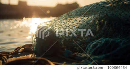 empty fishing net on a sunny day. fishing - Stock Illustration ...