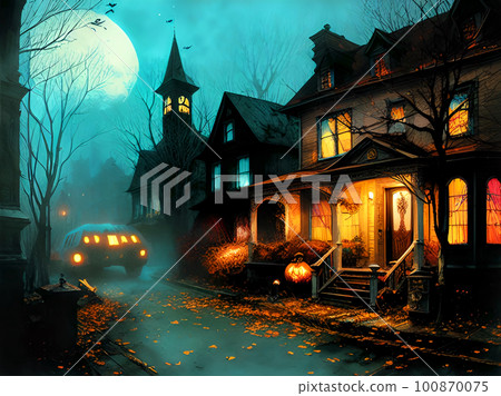 halloween spooky horror autumn autumn pumpkin... - Stock Illustration ...
