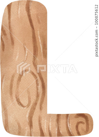 cute wooden English Alphabet letter L, Kid... - Stock Illustration ...