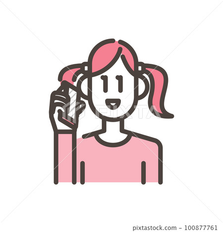 A child (girl) who calls with a smile on a... - Stock Illustration ...