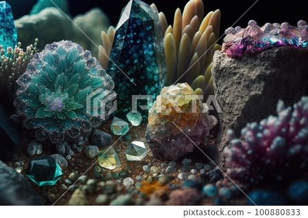 crystalline structure gemstones illustration... - Stock Illustration ...