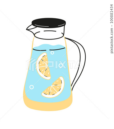 Lemon water vector illustrtion in doodle style.... - Stock Illustration ...