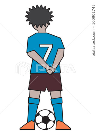 Football players stand with their backs ready... - Stock Illustration ...