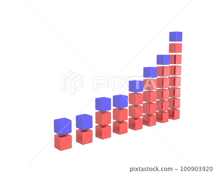 Uptrend bar chart made of building blocks.... - Stock Illustration ...