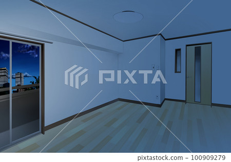 Living room Dark empty room Night For... - Stock Illustration ...