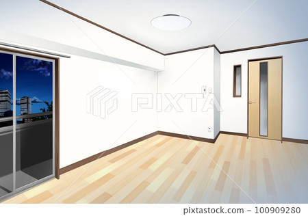 Living room Empty room Night For... - Stock Illustration [100909280 ...