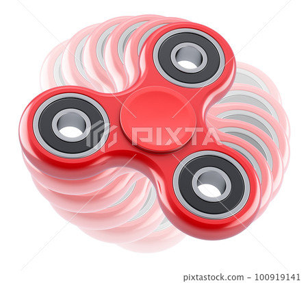 Red fidget spinner with motion blur effect - Stock Illustration ...