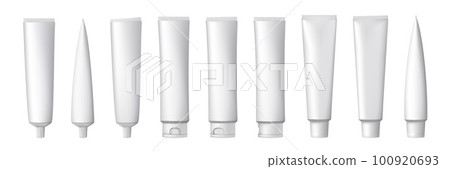 3D cream tube. White packaging mockup. Dental... - Stock Illustration ...