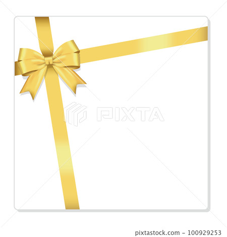 Ribbon frame golden ribbon - Stock Illustration [100929253] - PIXTA