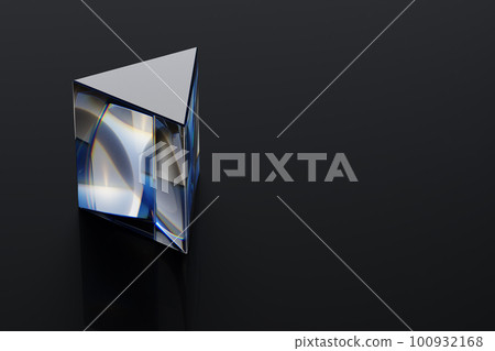 3D illustration of a triangular prism glowing... - Stock Illustration ...