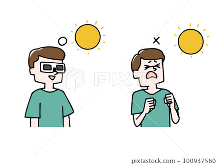 Illustration of how not to look at the sun... - Stock Illustration ...