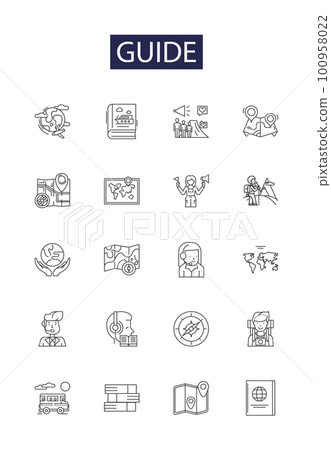 Guide line vector icons and signs. Lead,... - Stock Illustration ...