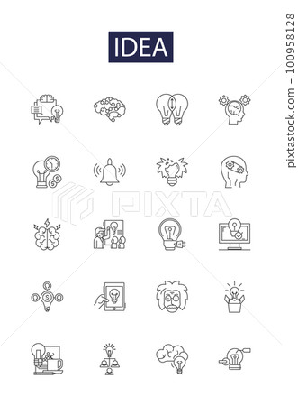 Idea line vector icons and signs. notion,... - Stock Illustration [100958128] - PIXTA