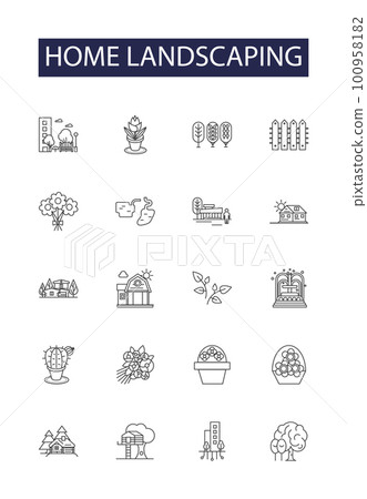 Garden Landscape Design Icons Architects Symbols Garden Plan Vector