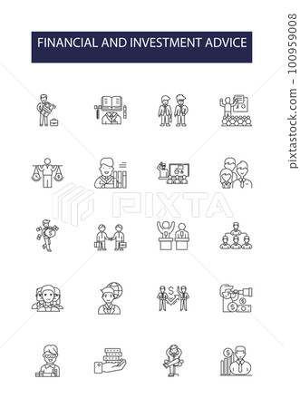 Financial and investment advice line vector... - Stock Illustration ...