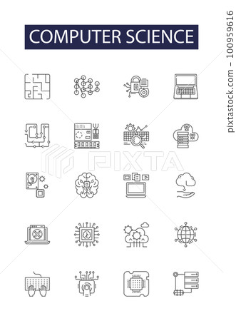 Computer science line vector icons and signs.... - Stock Illustration [100959616] - PIXTA
