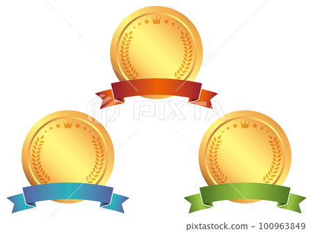 Medal material set 02 - Stock Illustration [100963849] - PIXTA