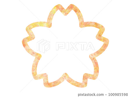 Orange watercolor cherry-shaped frame - Stock Illustration [100985598 ...
