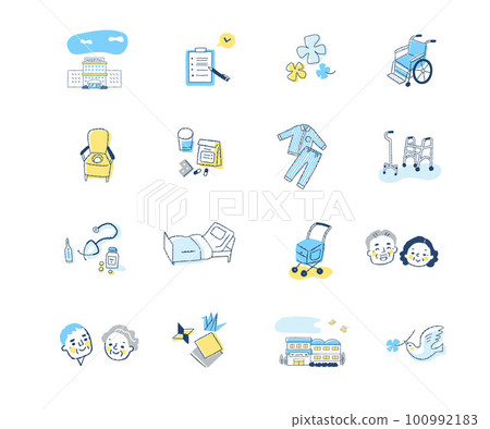 Various care and welfare item sets - Stock Illustration [100992183] - PIXTA