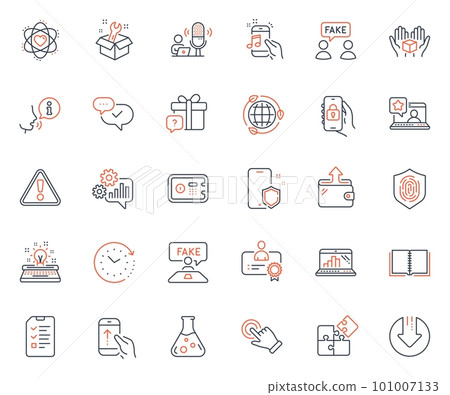 Technology icons set. Included icon as Graph... - Stock Illustration ...
