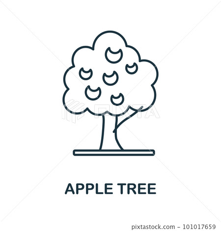Apple Tree line icon. Monochrome simple Apple... - Stock Illustration ...
