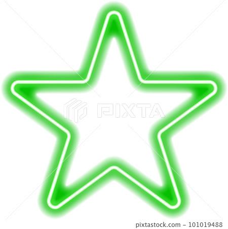 Neon geometric green star line - Stock Illustration [101019488] - PIXTA