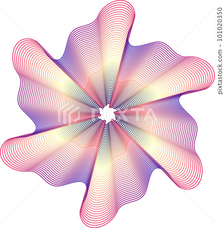 3D geometric gradient red flower. - Stock Illustration [101020350] - PIXTA