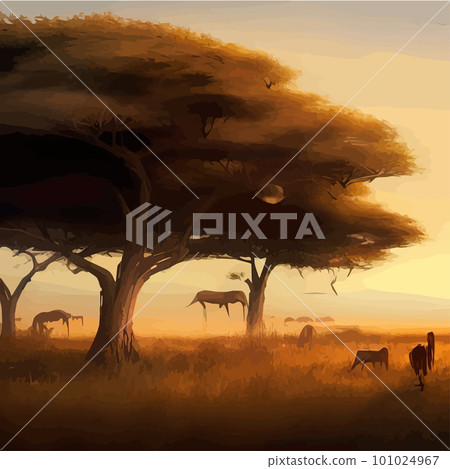 African Landscape Drawing