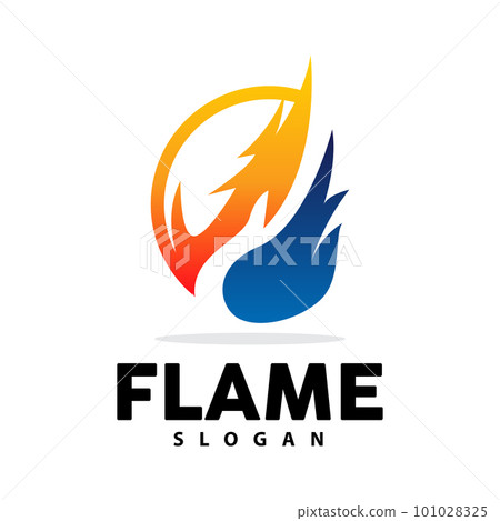 Red Flame Logo, Burning Heat Fire Vector, Fire...-插圖素材 [101028325 ...