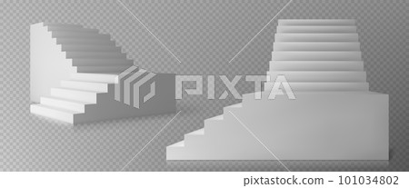 White isolated 3d vector staircase no background - Stock Illustration ...