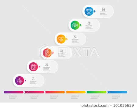 horizontal steps timeline infographic element... - Stock Illustration ...