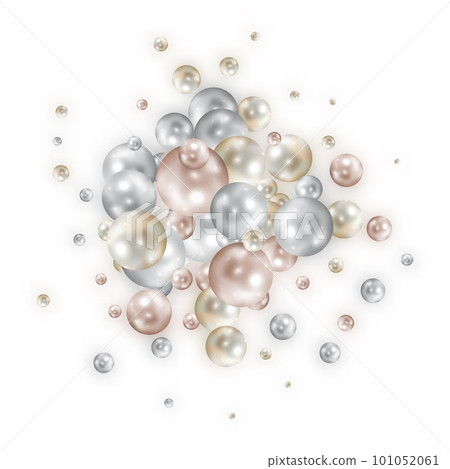 A scattering of pearls with a shadow. Beauty... - Stock Illustration ...