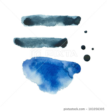 A set of watercolor spots of bright blue color... - Stock Illustration ...