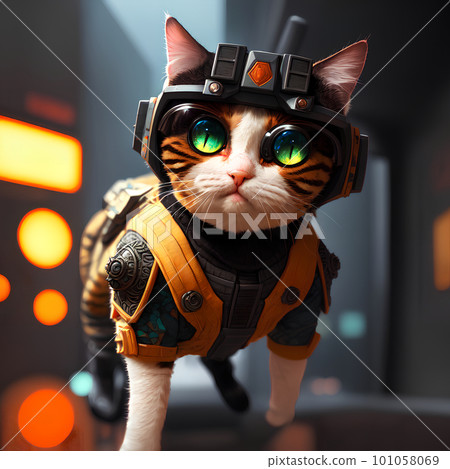 Cool single swat special ops cat with weapon.... - Stock Illustration ...