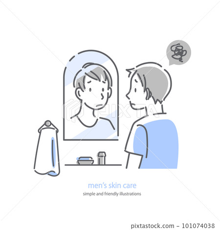Men's skin care dissatisfaction Simple and... - Stock Illustration ...