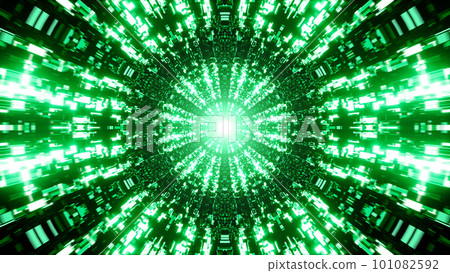 Glowing Green Tech Pattern Portal Tunnel...-插圖素材 [101082592] - PIXTA圖庫