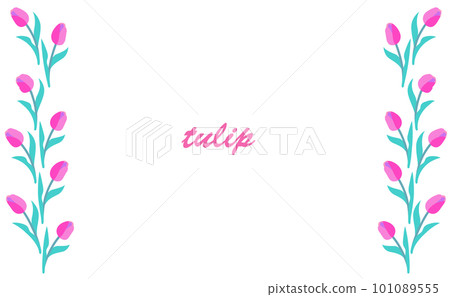 Tulip flower frame illustration - Stock Illustration [101089555] - PIXTA