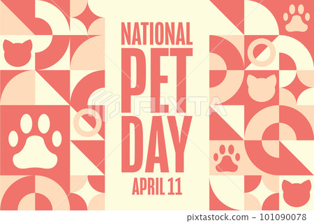 National Pet Day. April 11. Holiday concept.... - Stock Illustration ...